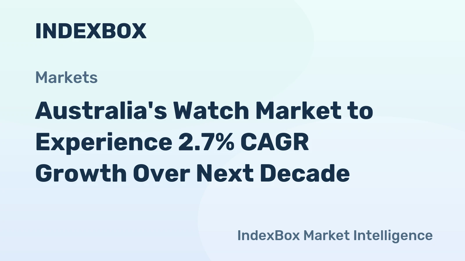 Australia's Watch Market to Experience 2.7% CAGR Growth Over Next Decade