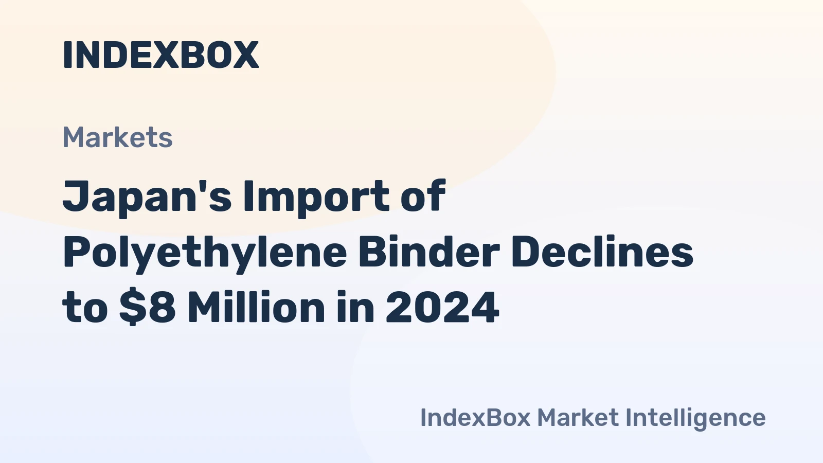 Japan's Import of Polyethylene Binder Declines to $8 Million in 2024