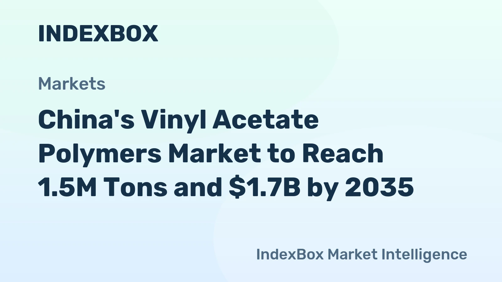 China's Vinyl Acetate Polymers Market to Reach 1.5M Tons and $1.7B by 2035