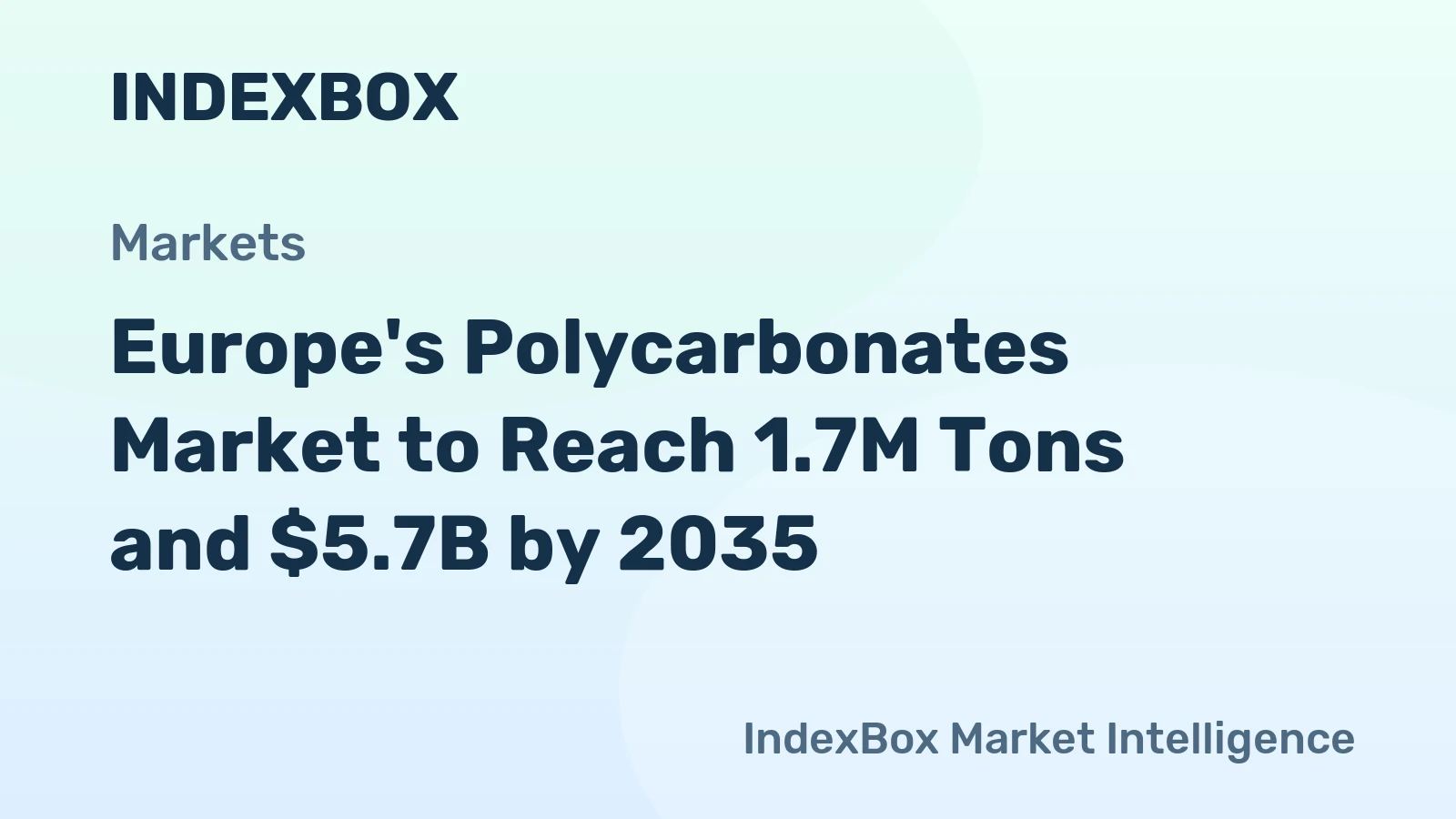 Europe's Polycarbonates Market to Reach 1.7M Tons and $5.7B by 2035