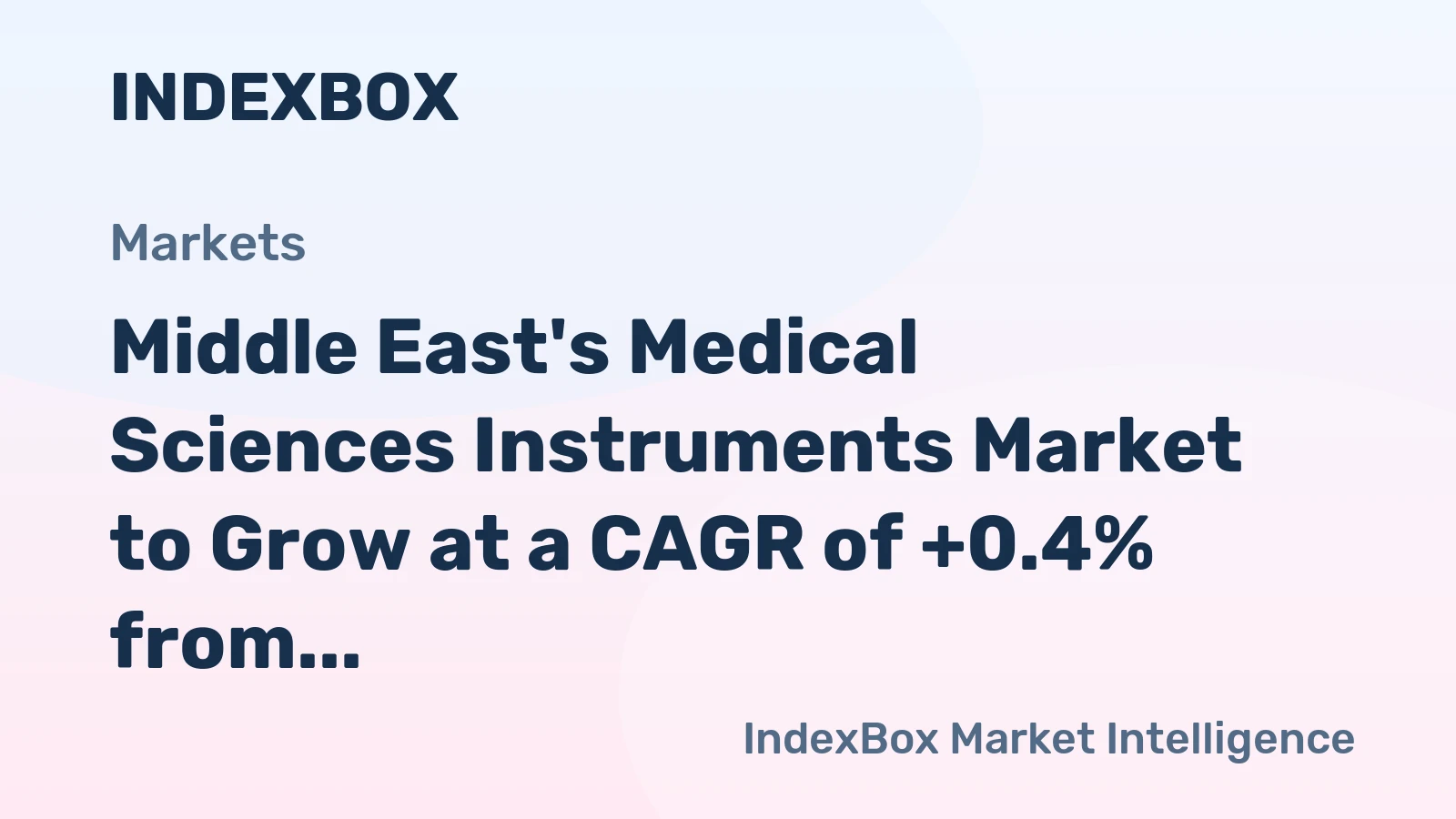 Middle East's Medical Sciences Instruments Market to Grow at a CAGR of +0.4% from 2024 to 2035, Reaching 146K Tons