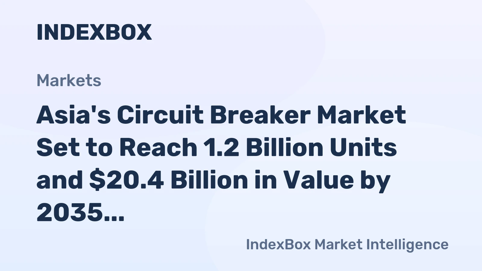 Asia's Circuit Breaker Market Set to Reach 1.2 Billion Units and $20.4 Billion in Value by 2035