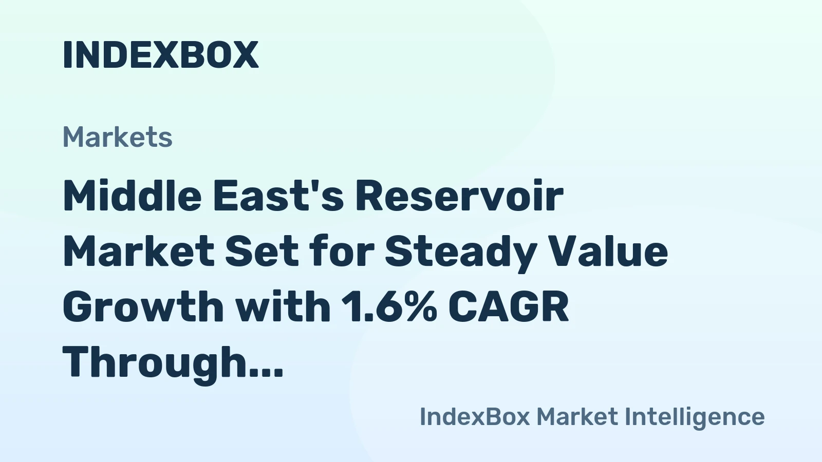Middle East's Reservoir Market Set for Steady Value Growth with 1.6% CAGR Through 2035
