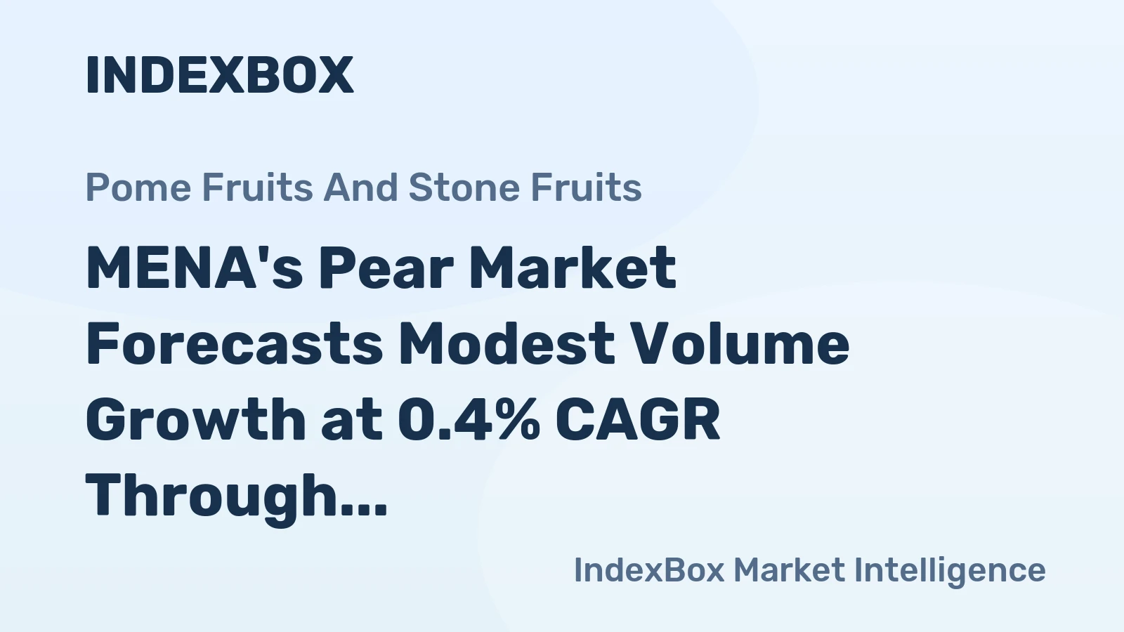 MENA's Pear Market Forecasts Modest Volume Growth at 0.4% CAGR Through 2035