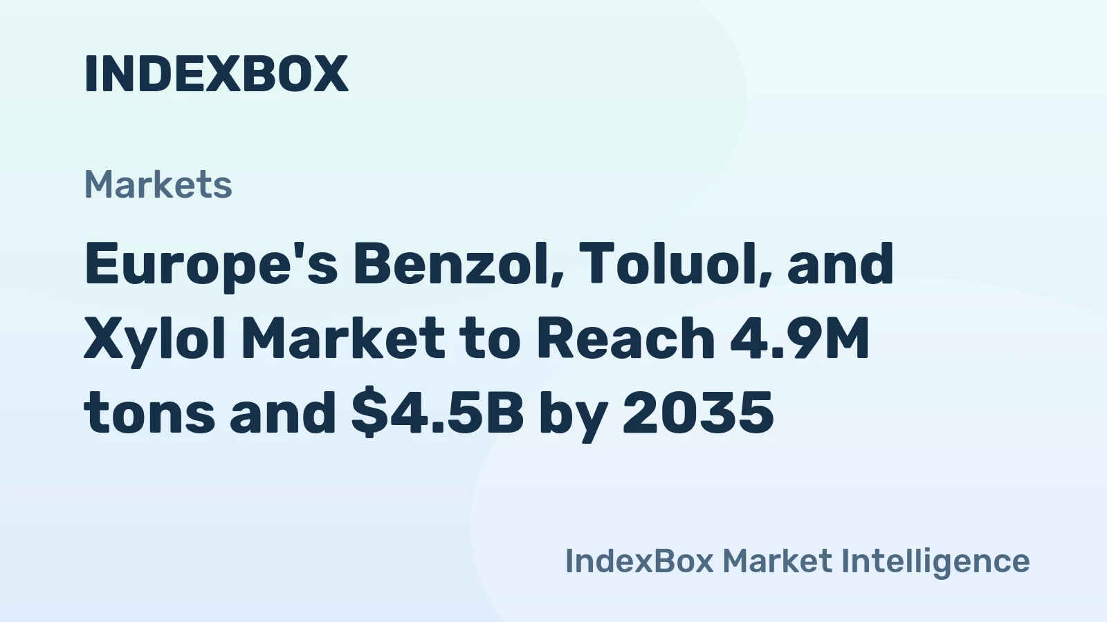 Europe's Benzol, Toluol, and Xylol Market to Reach 4.9M tons and $4.5B by 2035