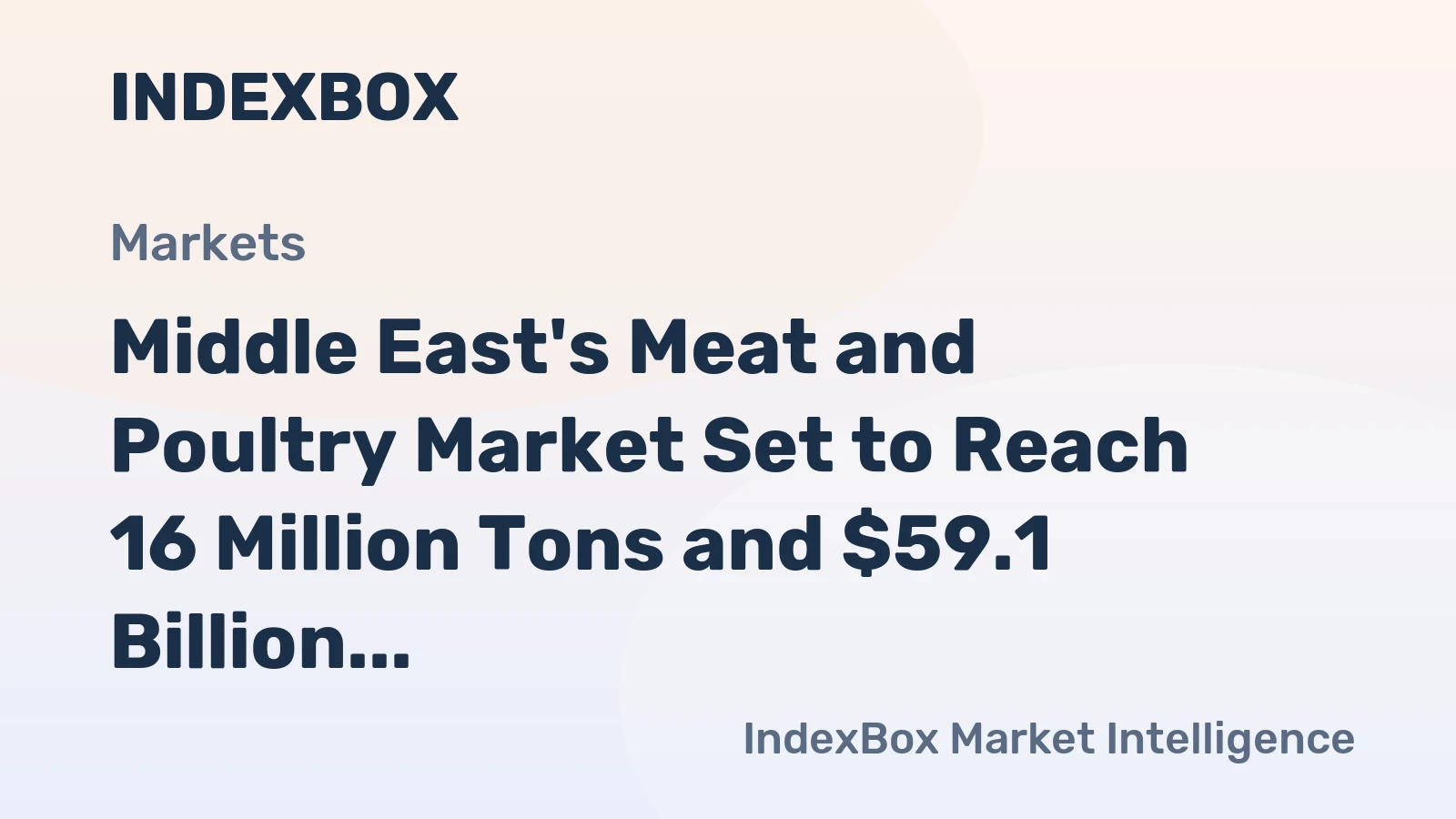 Middle East's Meat and Poultry Market Set to Reach 16 Million Tons and $59.1 Billion