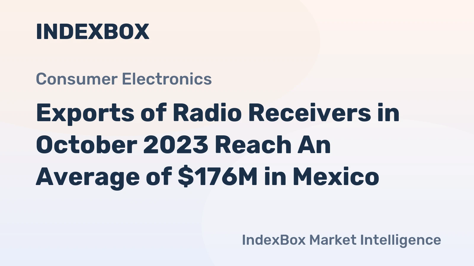 Exports of Radio Receivers in October 2023 Reach An Average of $176M in Mexico