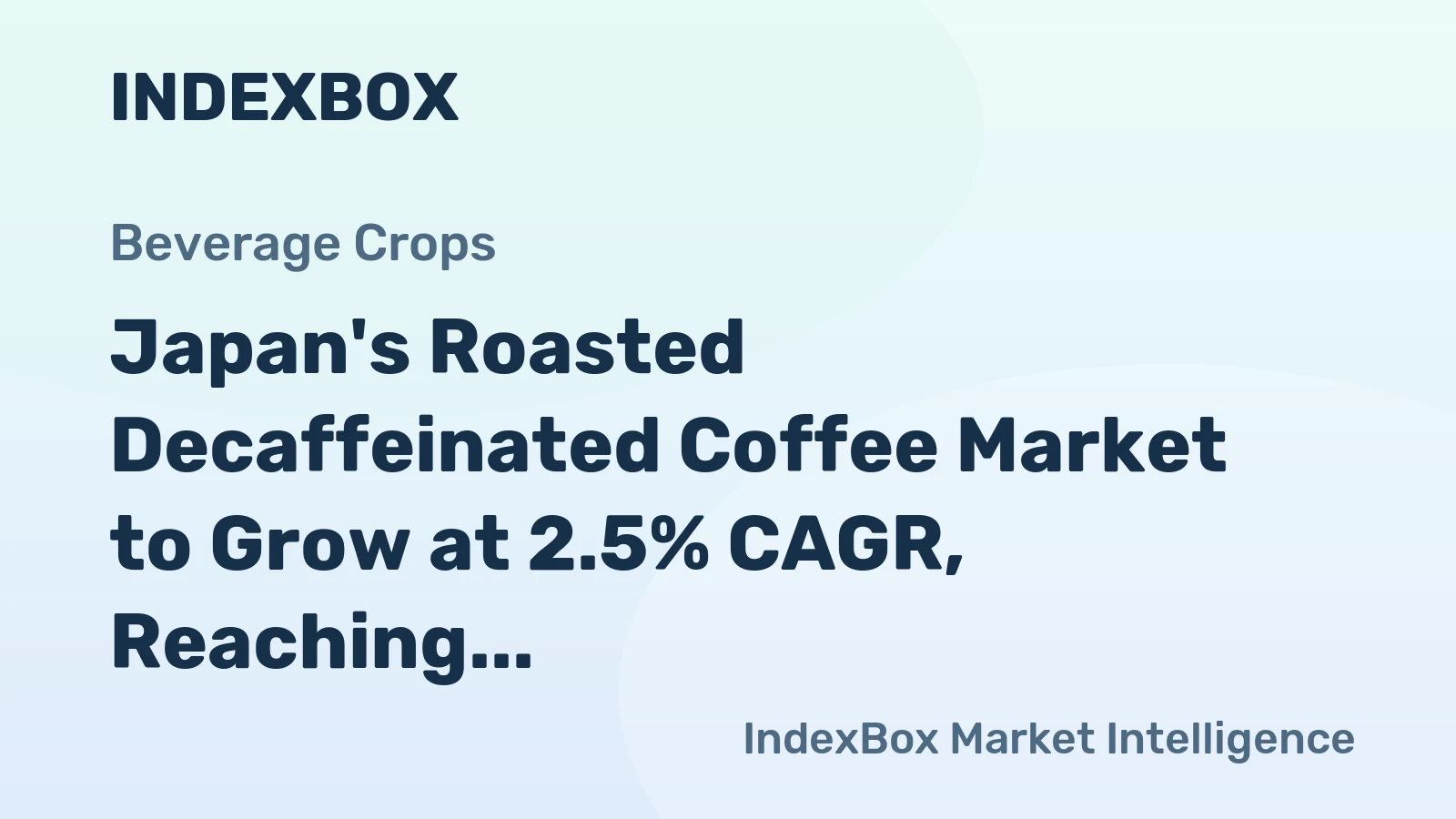 Japan's Roasted Decaffeinated Coffee Market to Grow at 2.5% CAGR, Reaching 458 Tons by 2035