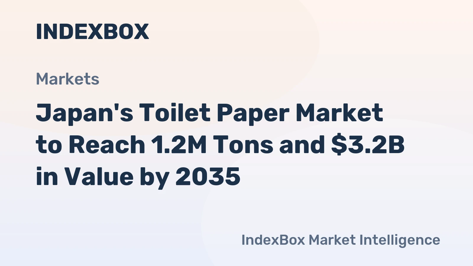 Japan's Toilet Paper Market to Reach 1.2M Tons and $3.2B in Value by 2035
