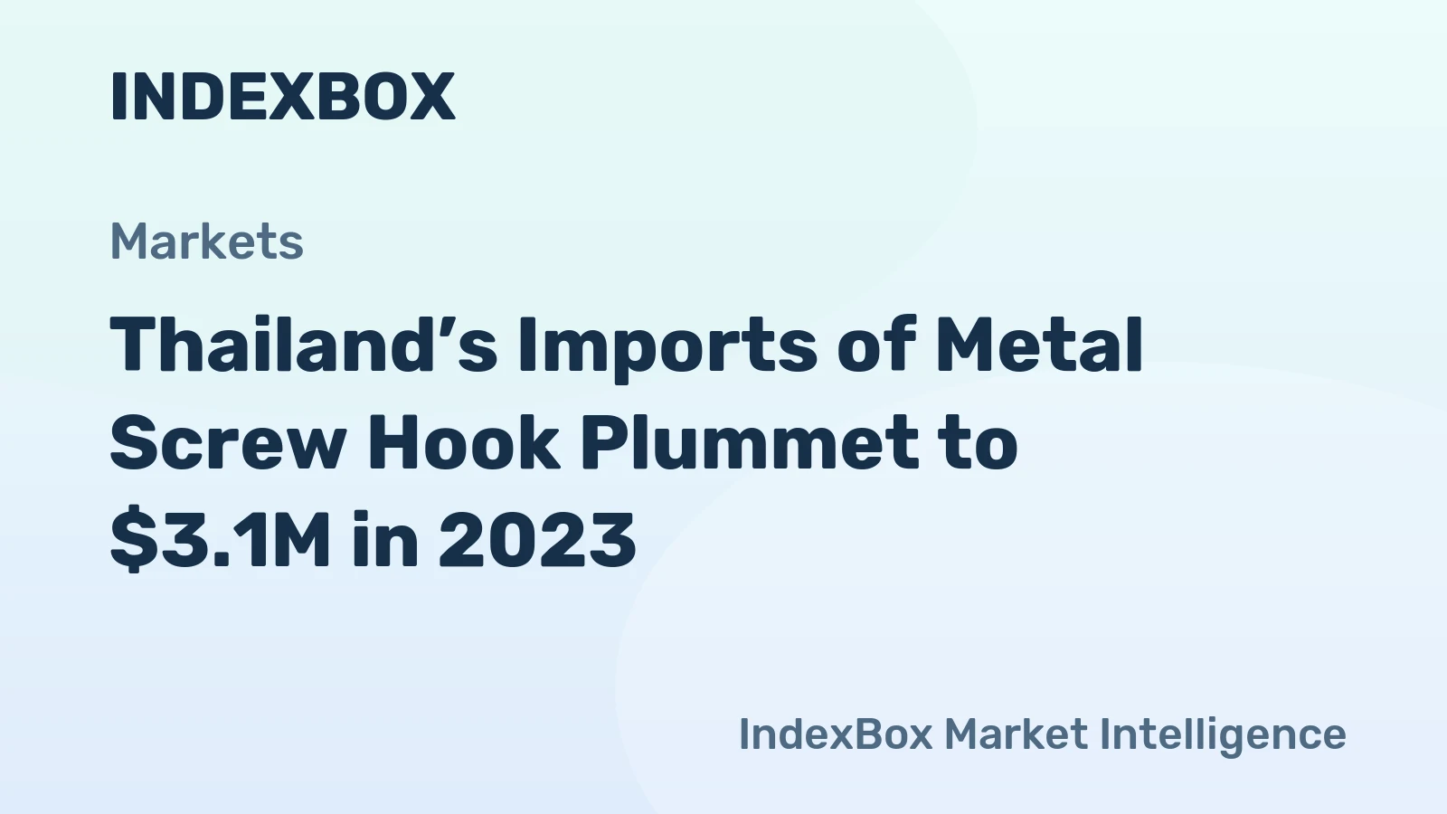 Thailand’s Imports of Metal Screw Hook Plummet to $3.1M in 2023