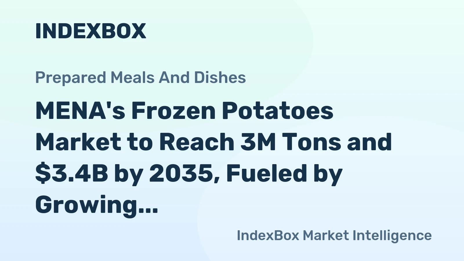 MENA's Frozen Potatoes Market to Reach 3M Tons and $3.4B by 2035, Fueled by Growing Demand