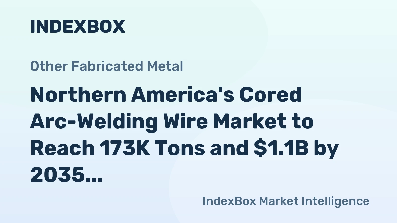 Northern America's Cored Arc-Welding Wire Market to Reach 173K Tons and $1.1B by 2035