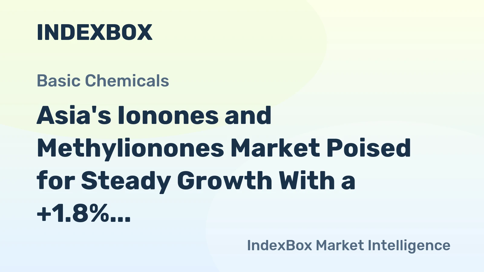 Asia's Ionones and Methylionones Market Poised for Steady Growth With a +1.8% Volume CAGR