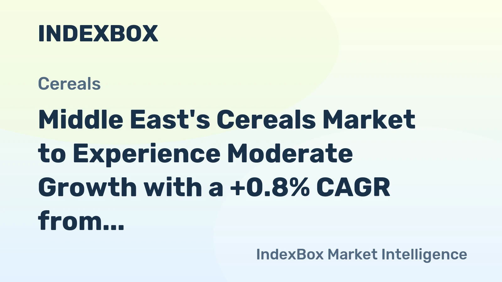 Middle East's Cereals Market to Experience Moderate Growth with a +0.8% CAGR from 2024 to 2035
