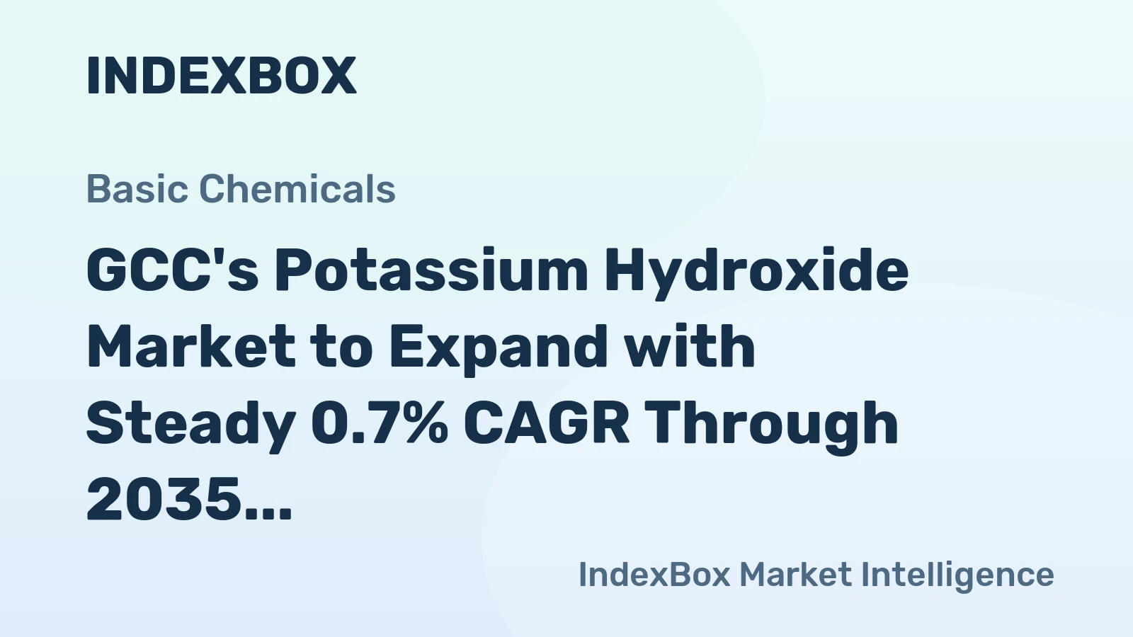 GCC's Potassium Hydroxide Market to Expand with Steady 0.7% CAGR Through 2035