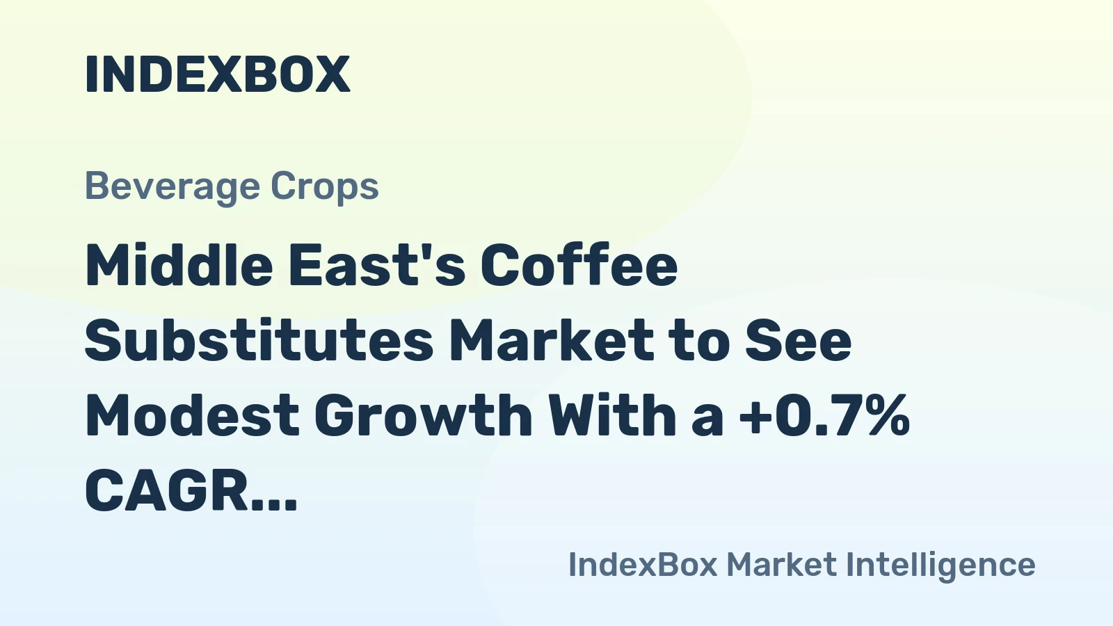 Middle East's Coffee Substitutes Market to See Modest Growth With a +0.7% CAGR