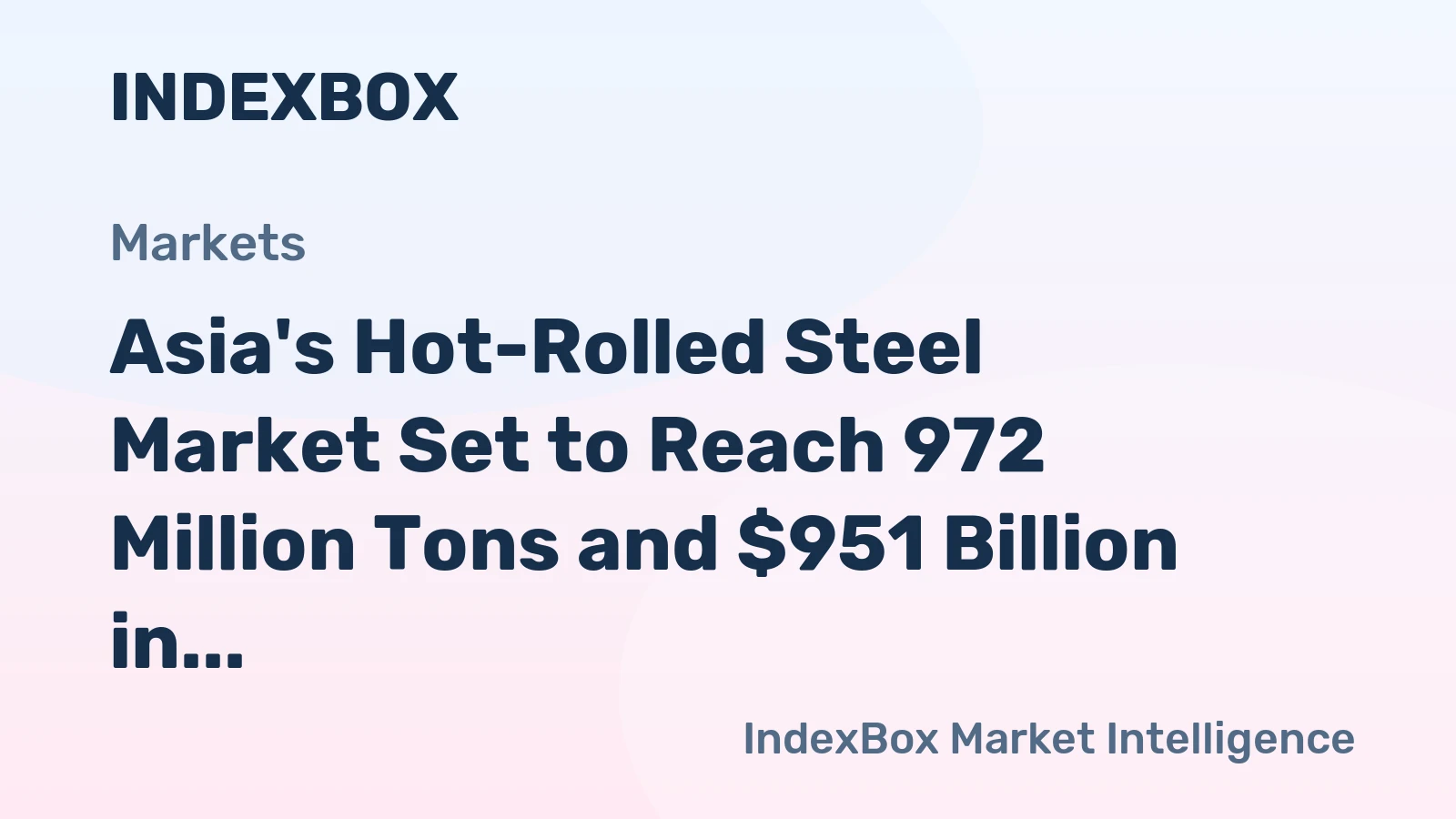 Asia's Hot-Rolled Steel Market Set to Reach 972 Million Tons and $951 Billion in Value
