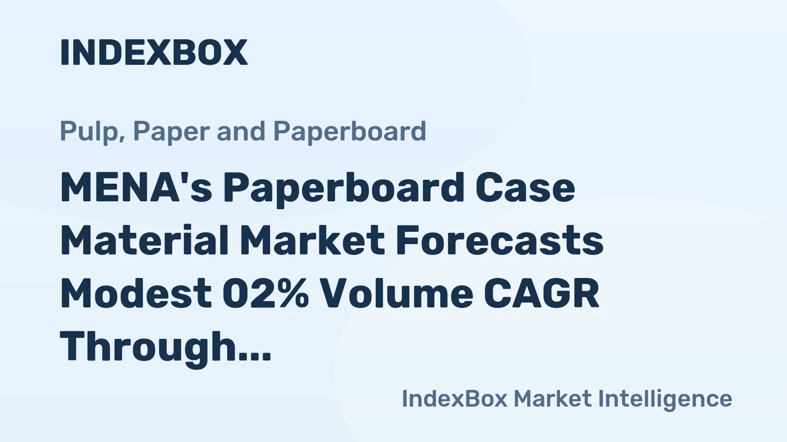 MENA's Paperboard Case Material Market Forecasts Modest 02% Volume CAGR Through 2035