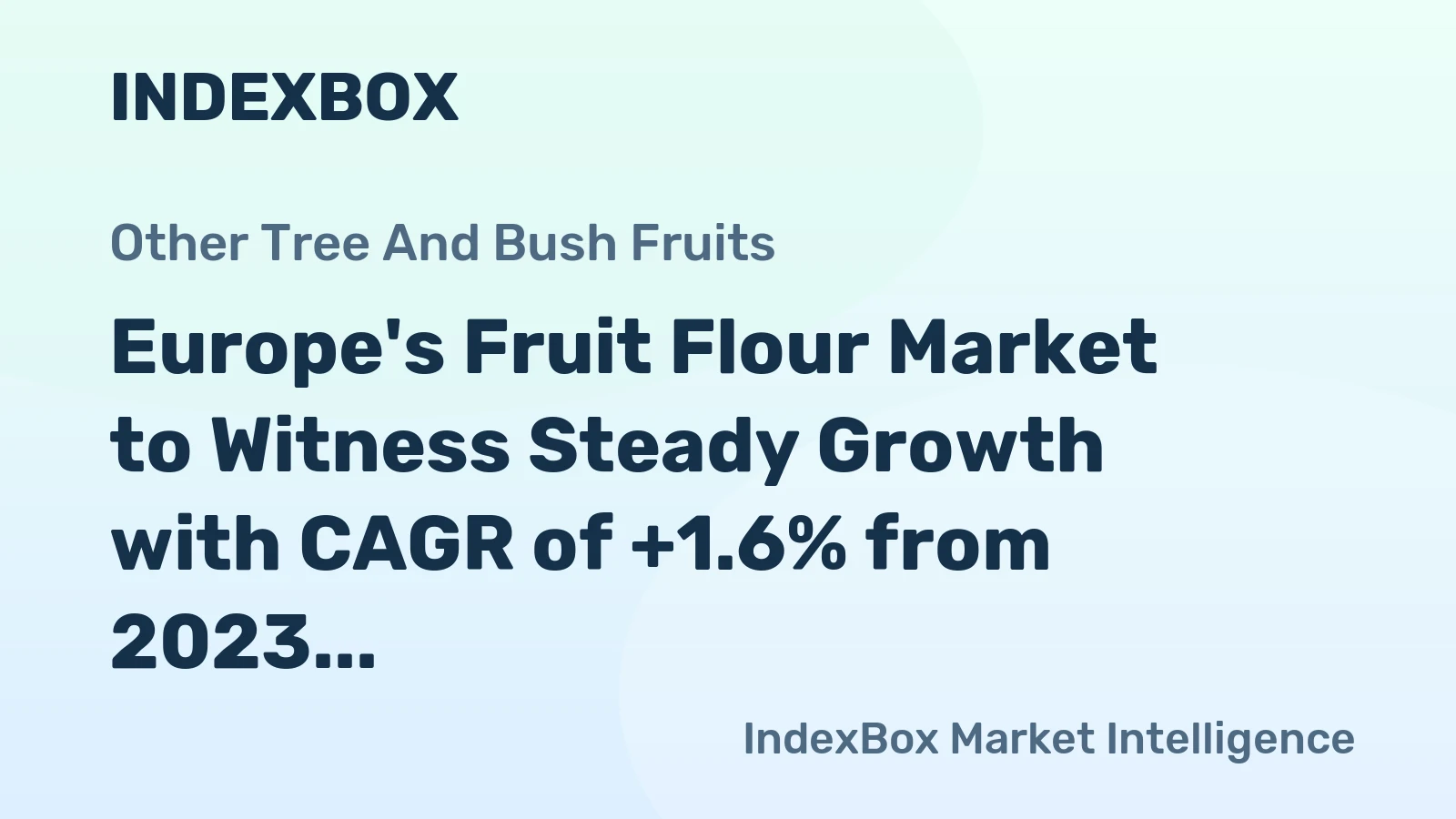 Europe's Fruit Flour Market to Witness Steady Growth with CAGR of +1.6% from 2023 to 2035