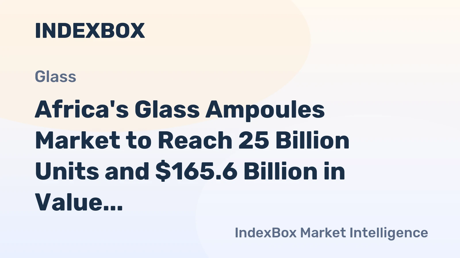 Africa's Glass Ampoules Market to Reach 25 Billion Units and $165.6 Billion in Value by 2035