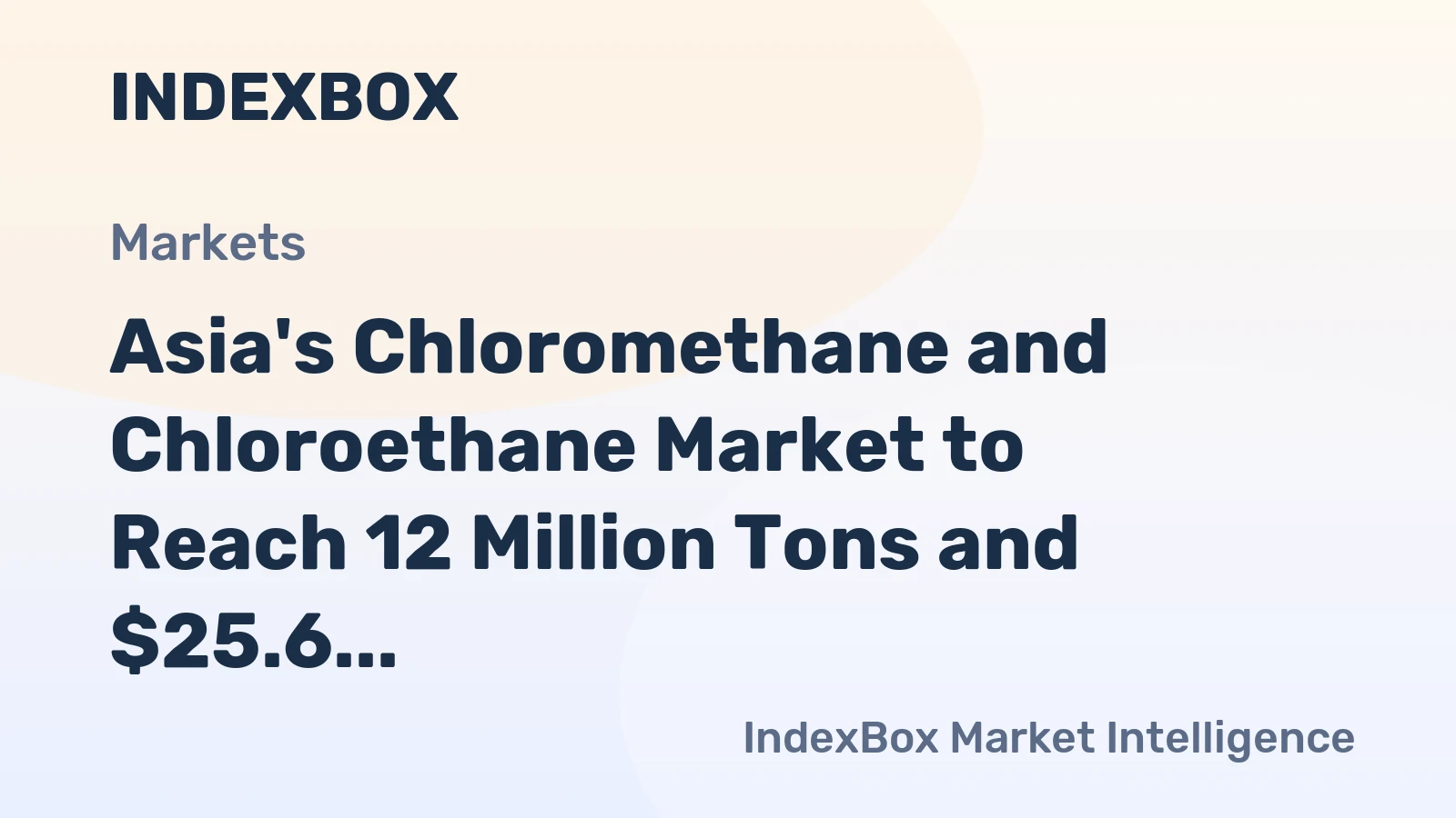 Asia's Chloromethane and Chloroethane Market to Reach 12 Million Tons and $25.6 Billion