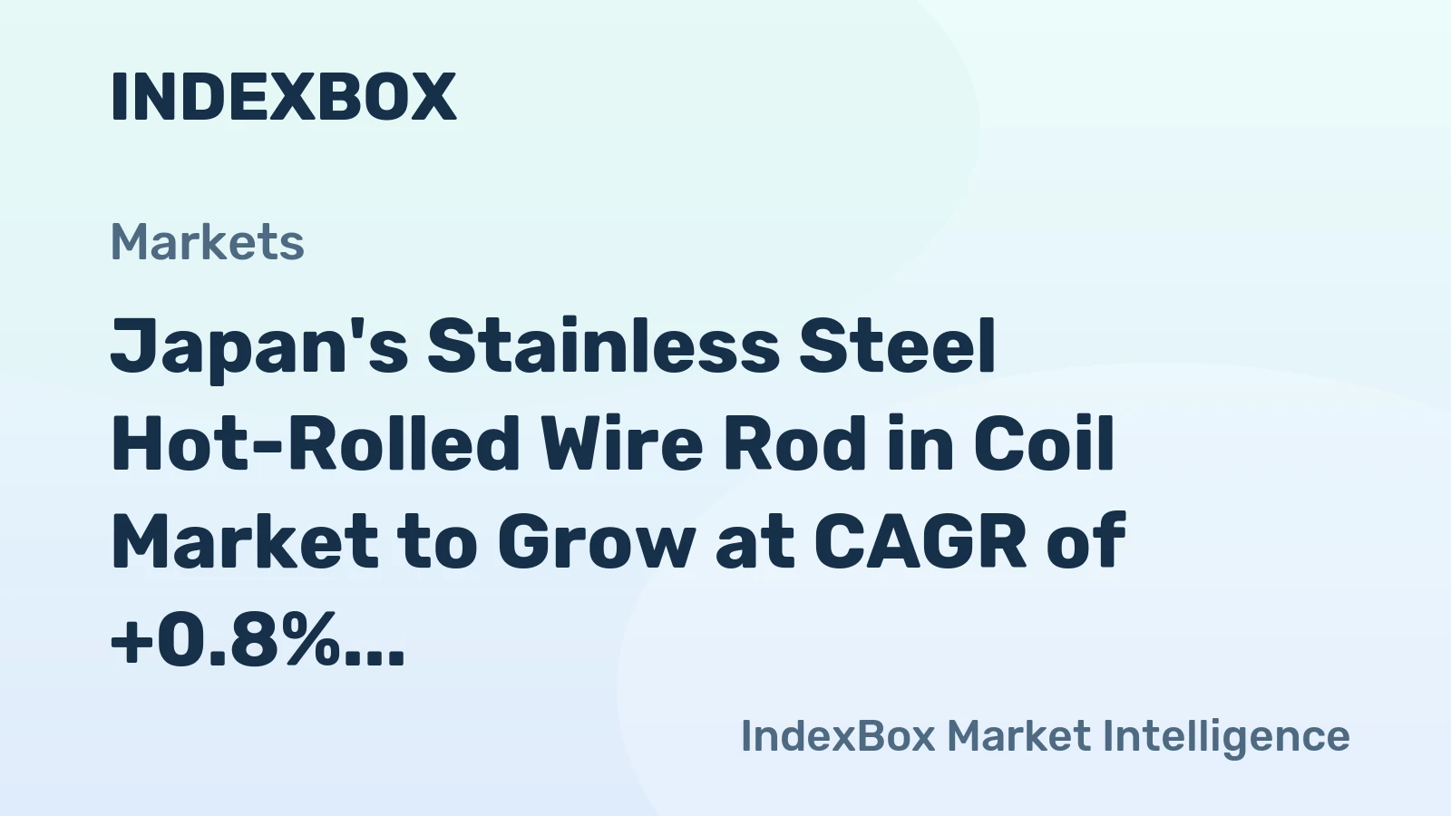 Japan's Stainless Steel Hot-Rolled Wire Rod in Coil Market to Grow at CAGR of +0.8% from 2024-2035, Reaching $212M