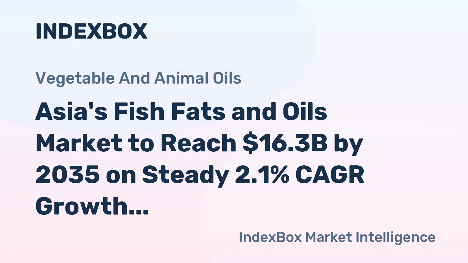 Asia's Fish Fats and Oils Market to Reach $16.3B by 2035 on Steady 2.1% CAGR Growth