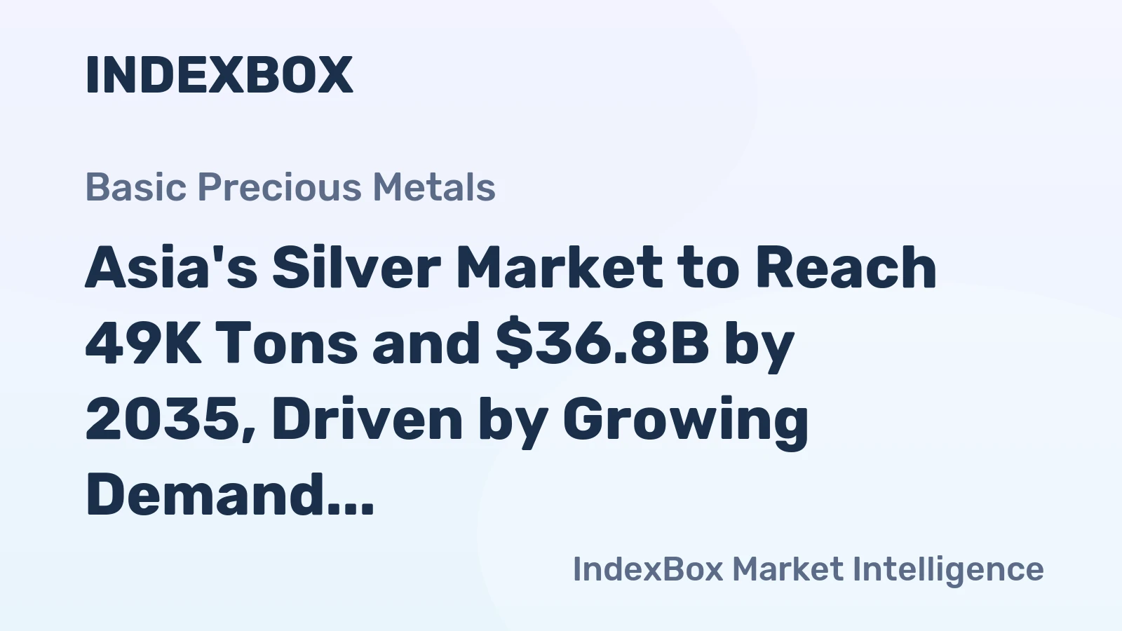 Asia's Silver Market to Reach 49K Tons and $36.8B by 2035, Driven by Growing Demand for Silver Plated with Gold or Platinum