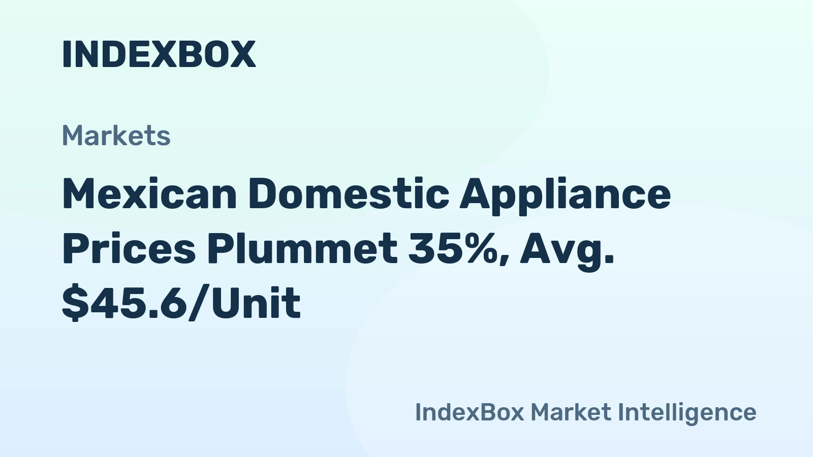 Mexican Domestic Appliance Prices Plummet 35%, Avg. $45.6/Unit