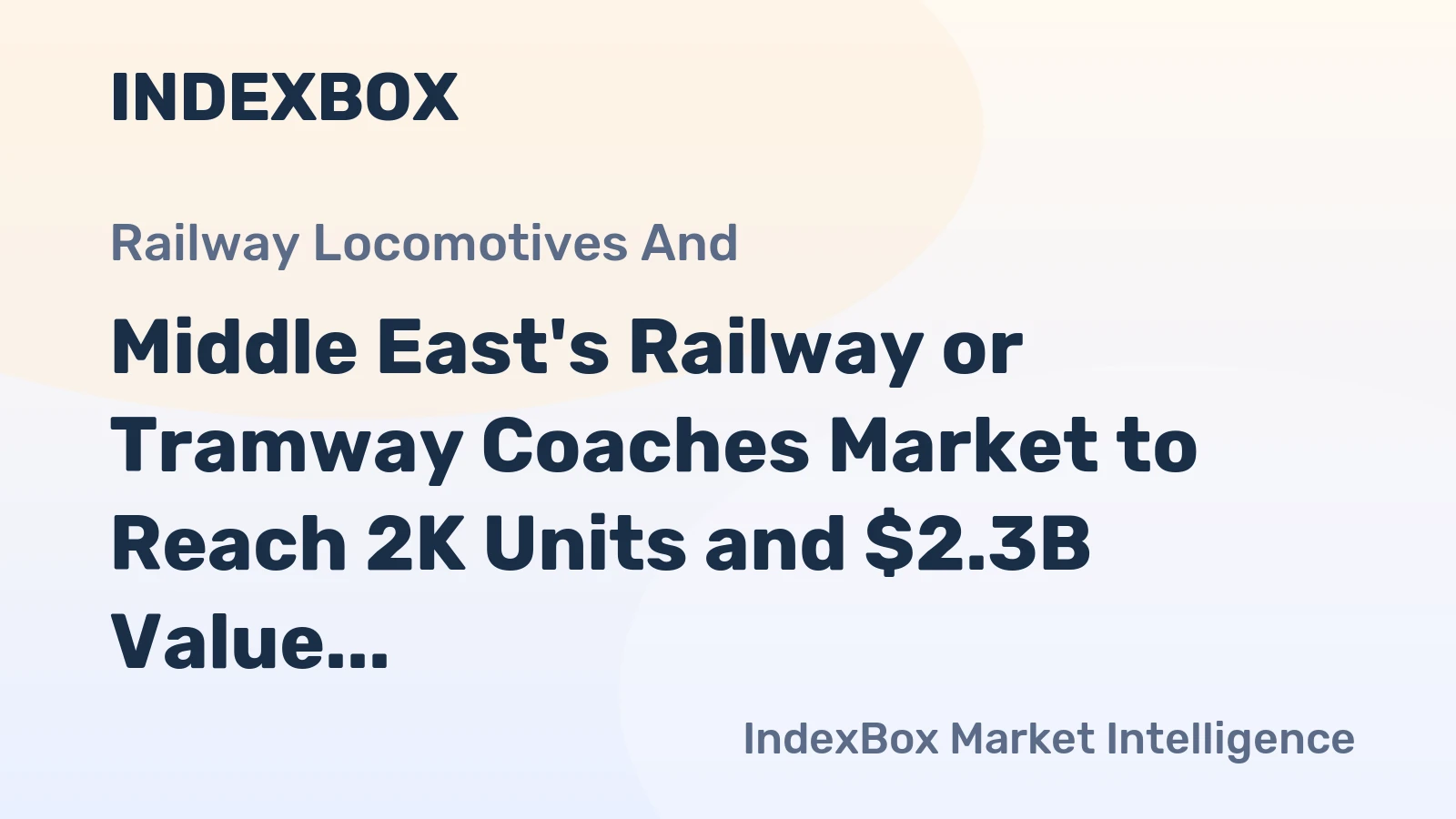 Middle East's Railway or Tramway Coaches Market to Reach 2K Units and $2.3B Value by 2035