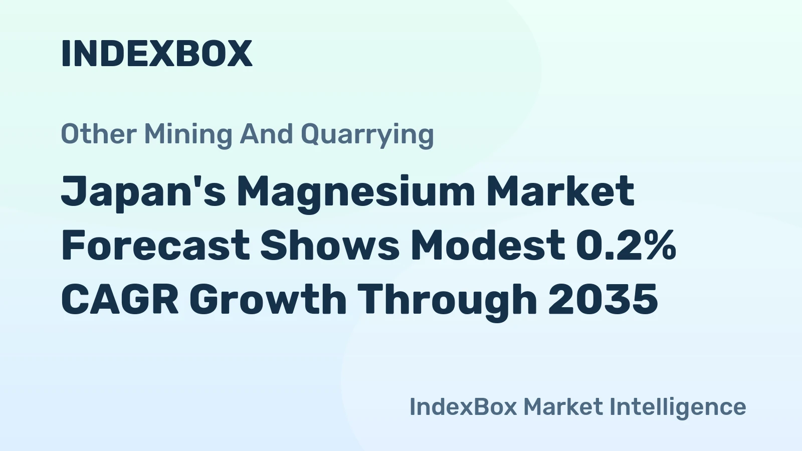 Japan's Magnesium Market Forecast Shows Modest 0.2% CAGR Growth Through 2035