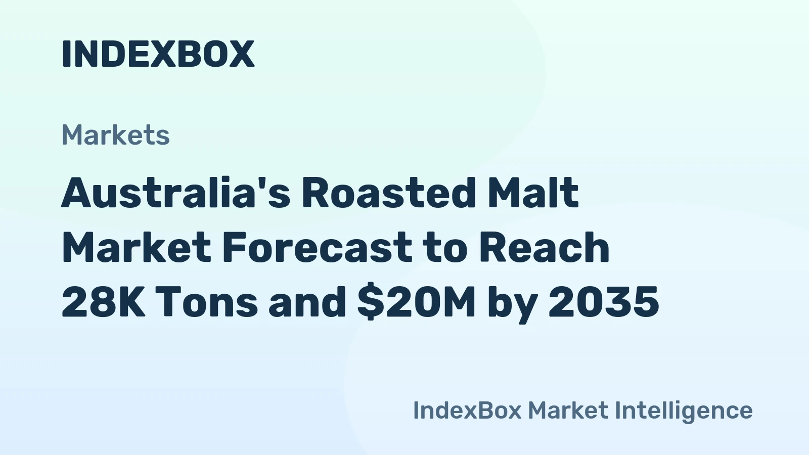 Australia's Roasted Malt Market Forecast to Reach 28K Tons and $20M by 2035