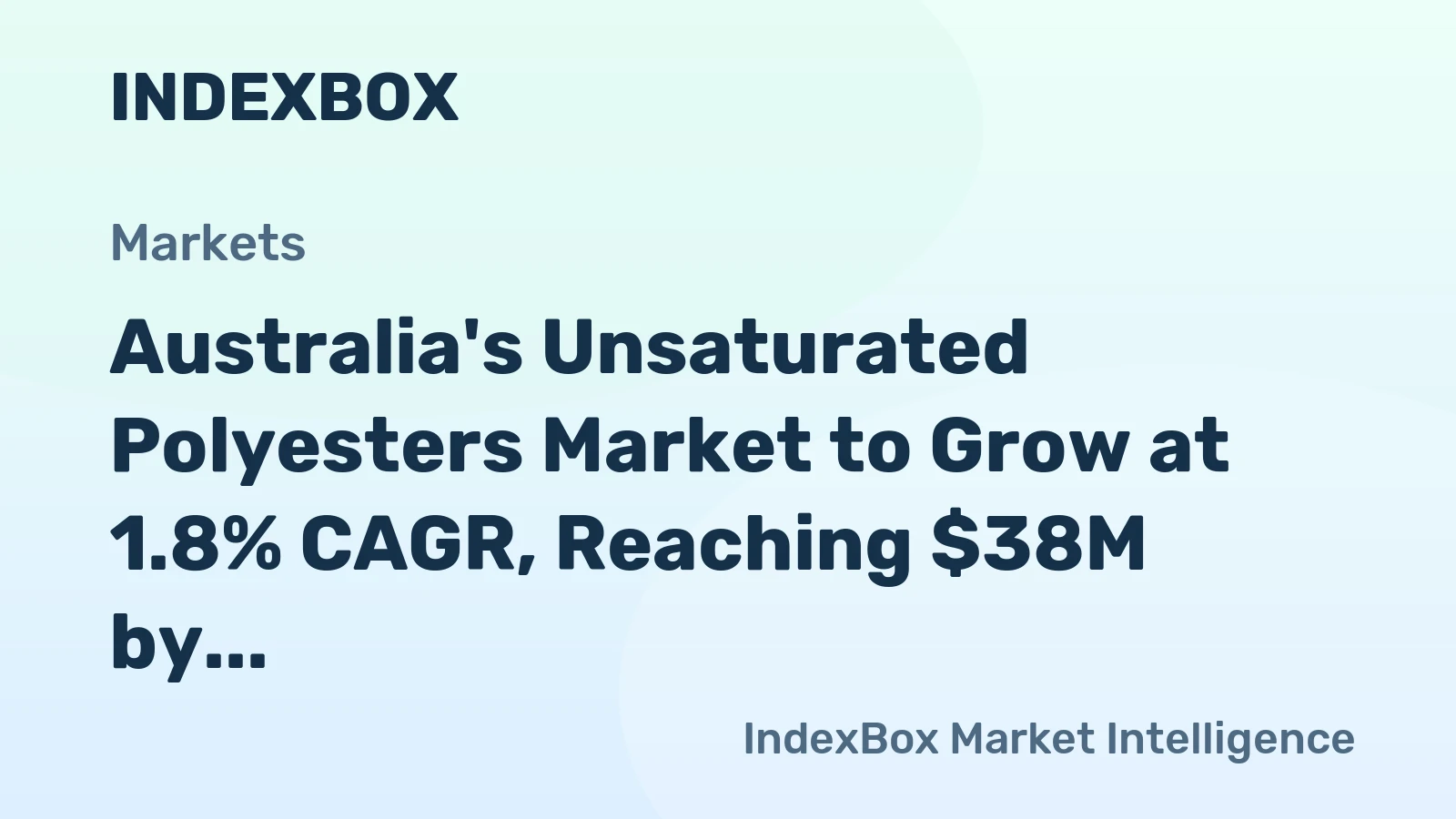 Australia's Unsaturated Polyesters Market to Grow at 1.8% CAGR, Reaching $38M by 2035
