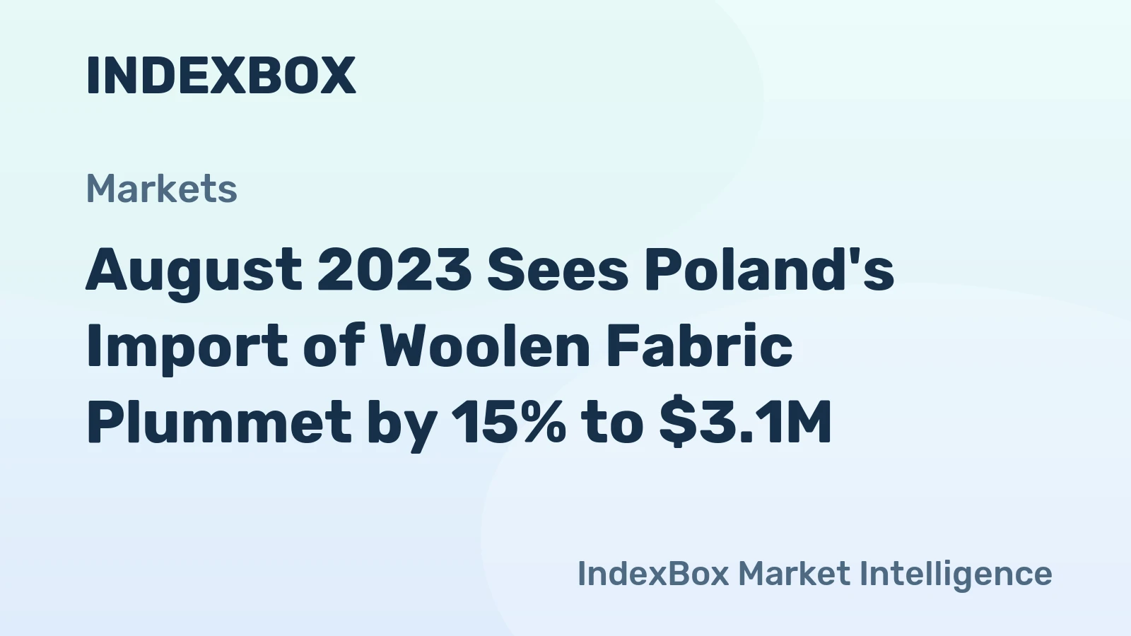 August 2023 Sees Poland's Import of Woolen Fabric Plummet by 15% to $3.1M