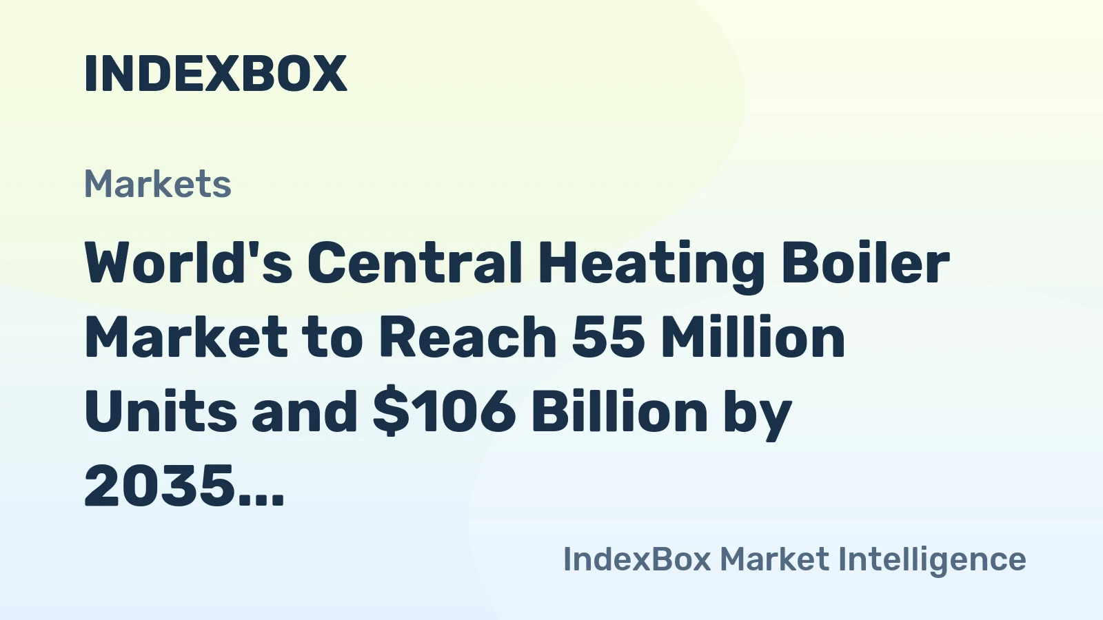 World's Central Heating Boiler Market to Reach 55 Million Units and $106 Billion by 2035