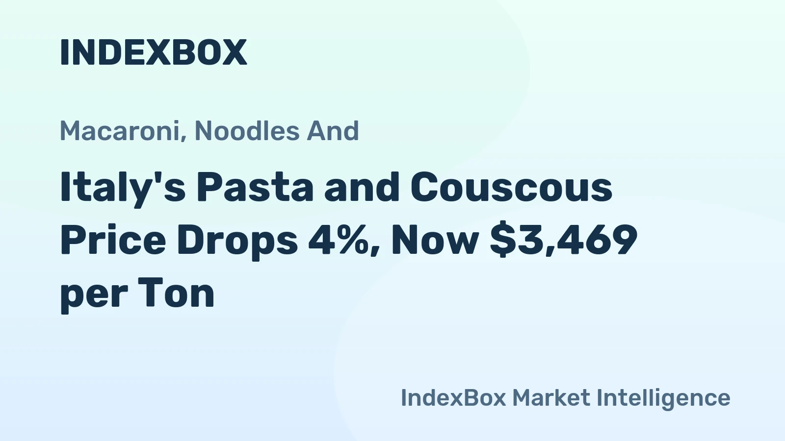 Italy's Pasta and Couscous Price Drops 4%, Now $3,469 per Ton