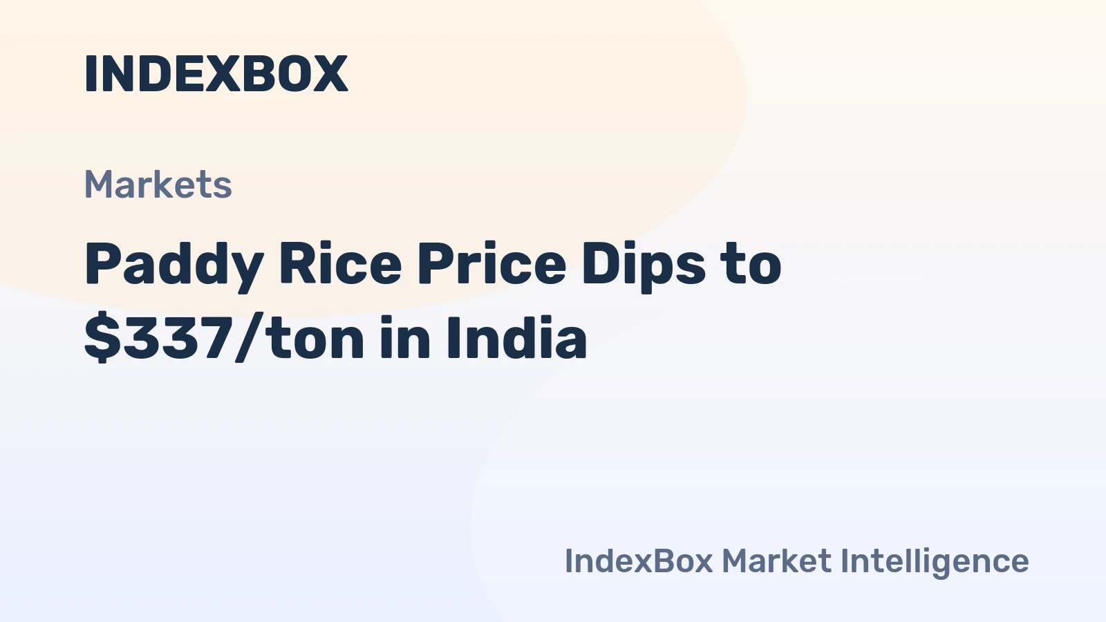 Paddy Rice Price Dips to $337/ton in India