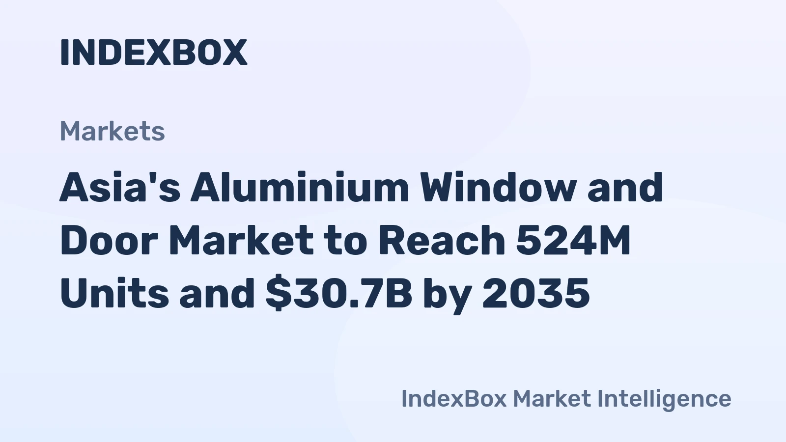 Asia's Aluminium Window and Door Market to Reach 524M Units and $30.7B by 2035