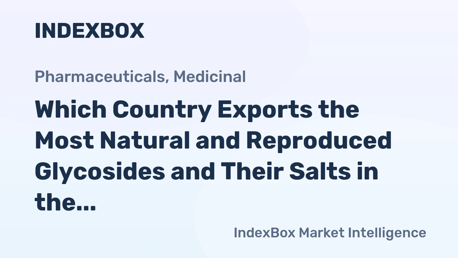 Which Country Exports the Most Natural and Reproduced Glycosides and Their Salts in the World?