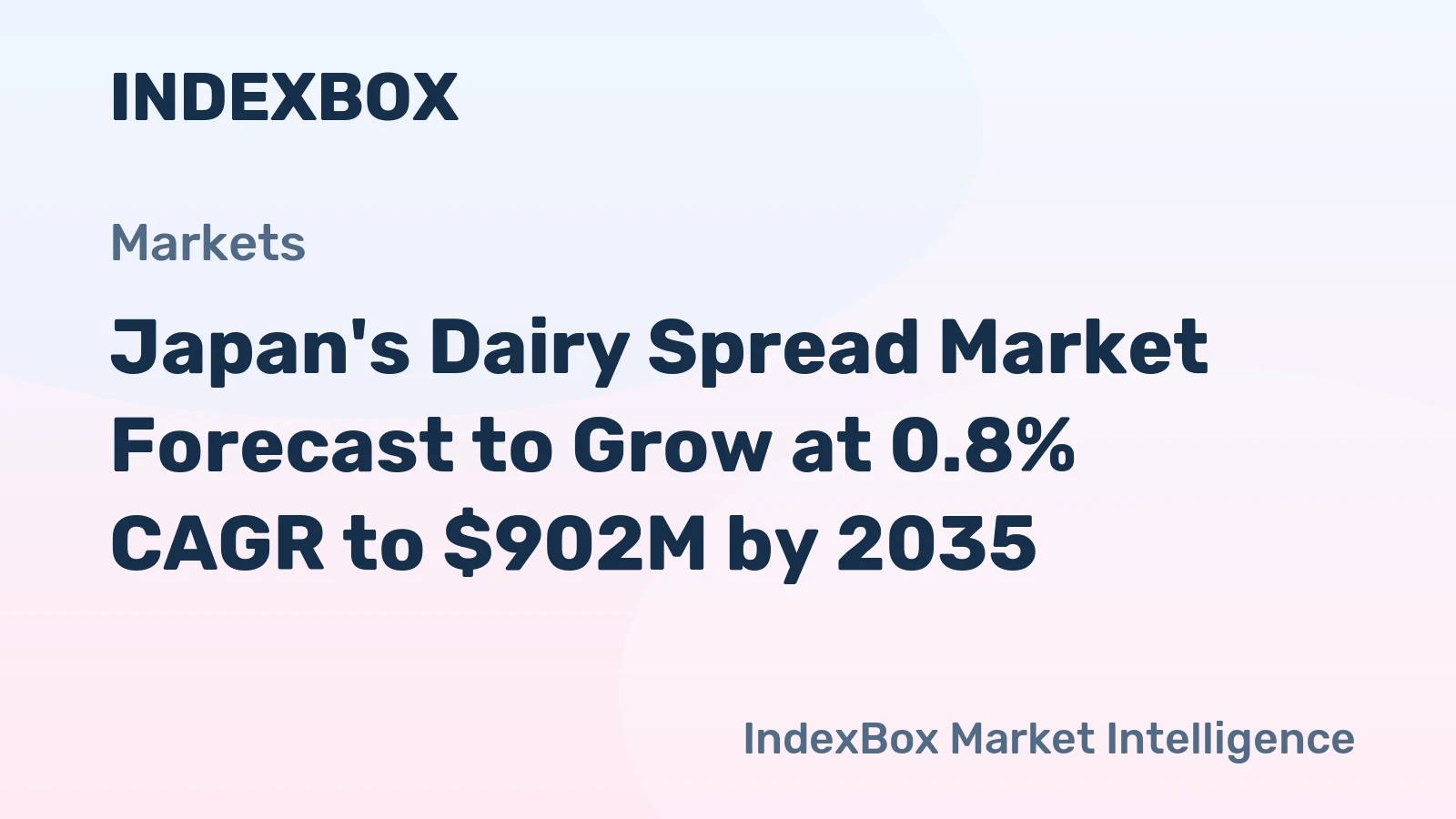 Japan's Dairy Spread Market Forecast to Grow at 0.8% CAGR to $902M by 2035