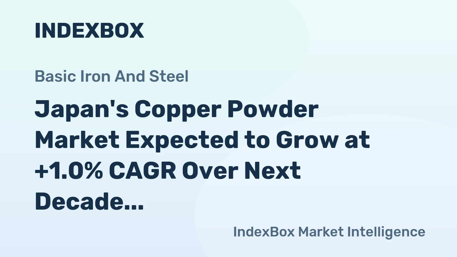 Japan's Copper Powder Market Expected to Grow at +1.0% CAGR Over Next Decade