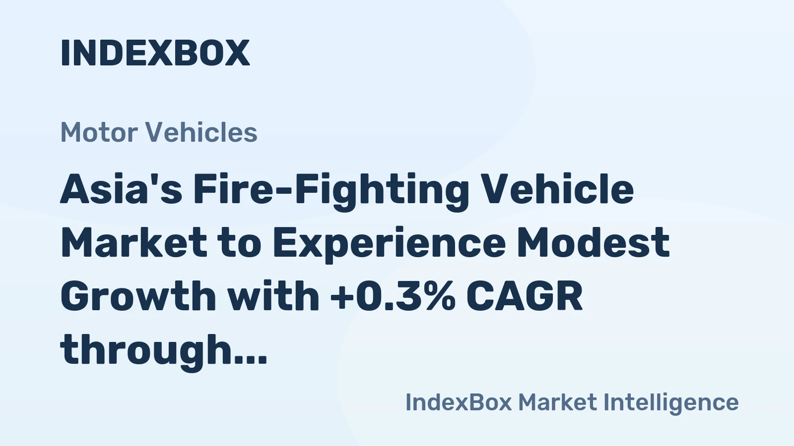 Asia's Fire-Fighting Vehicle Market to Experience Modest Growth with +0.3% CAGR through 2035