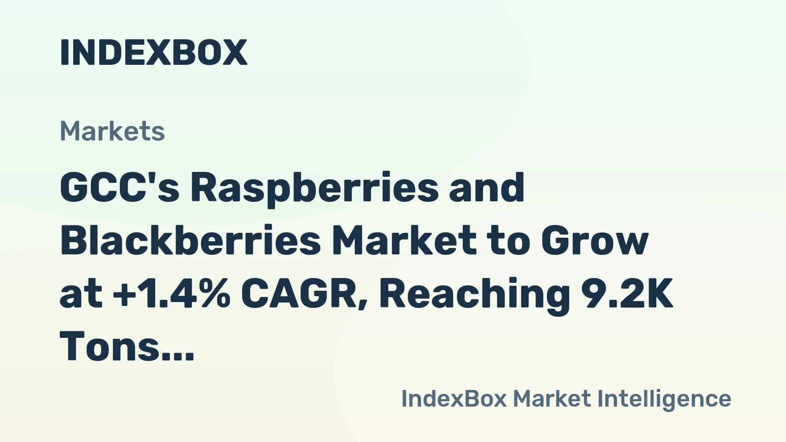 GCC's Raspberries and Blackberries Market to Grow at +1.4% CAGR, Reaching 9.2K Tons by 2035