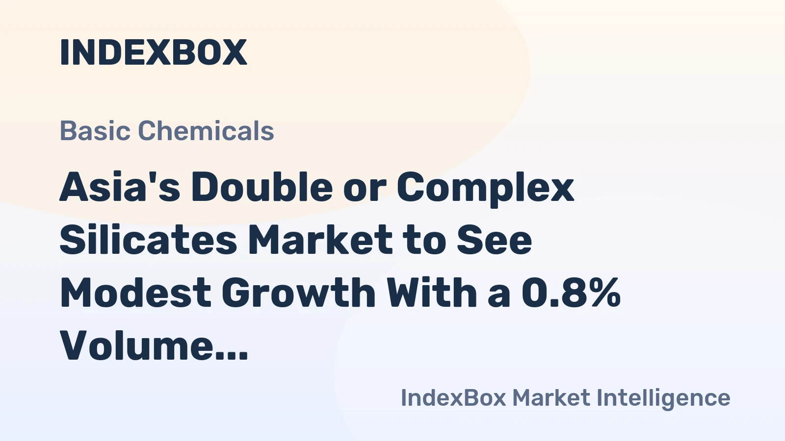 Asia's Double or Complex Silicates Market to See Modest Growth With a 0.8% Volume CAGR Through 2035