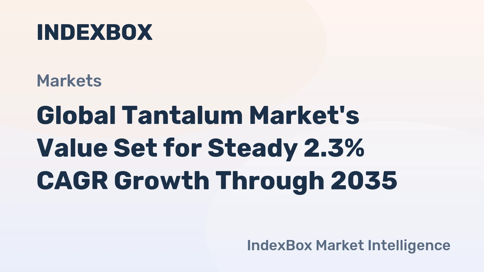 Global Tantalum Market's Value Set for Steady 2.3% CAGR Growth Through 2035