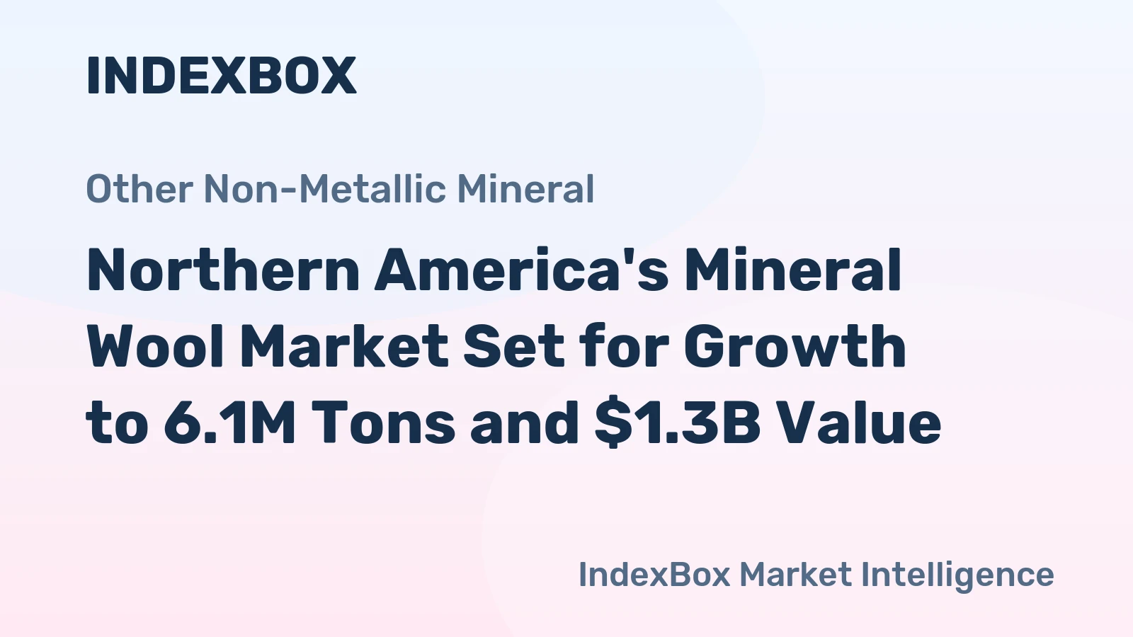 Northern America's Mineral Wool Market Set for Growth to 6.1M Tons and $1.3B Value