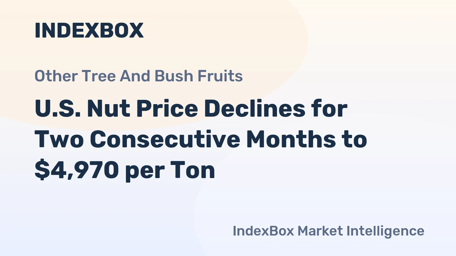 U.S. Nut Price Declines for Two Consecutive Months to $4,970 per Ton