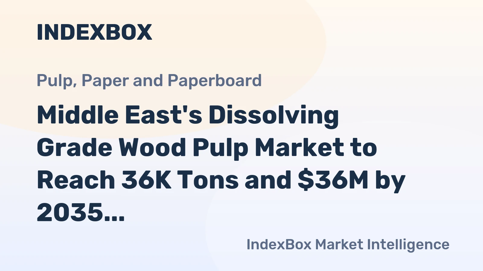 Middle East's Dissolving Grade Wood Pulp Market to Reach 36K Tons and $36M by 2035