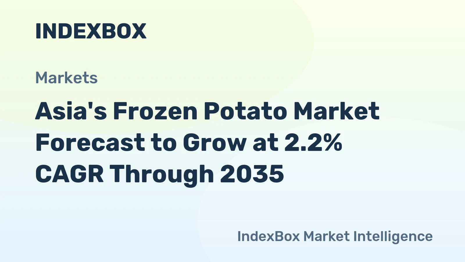Asia's Frozen Potato Market Forecast to Grow at 2.2% CAGR Through 2035