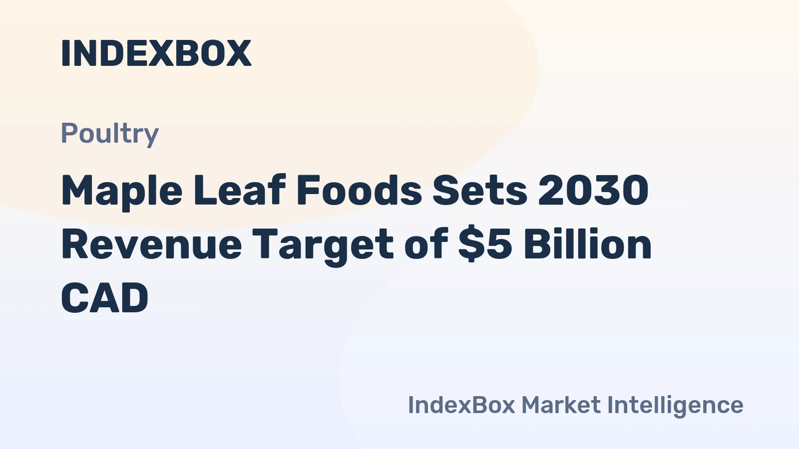 Maple Leaf Foods Sets 2030 Revenue Target of $5 Billion CAD